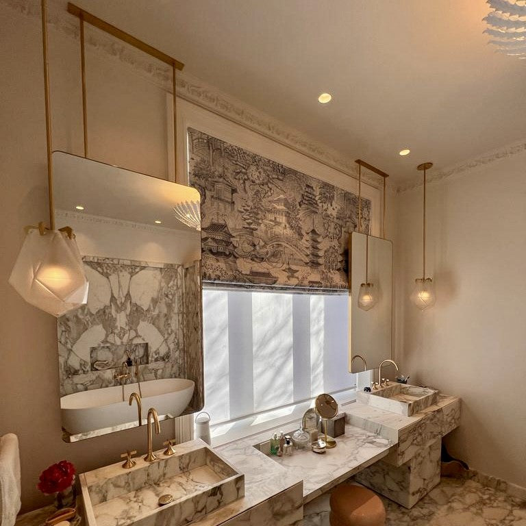 Bespoke rectangular suspended mirror with brass frame – DYOM by ...