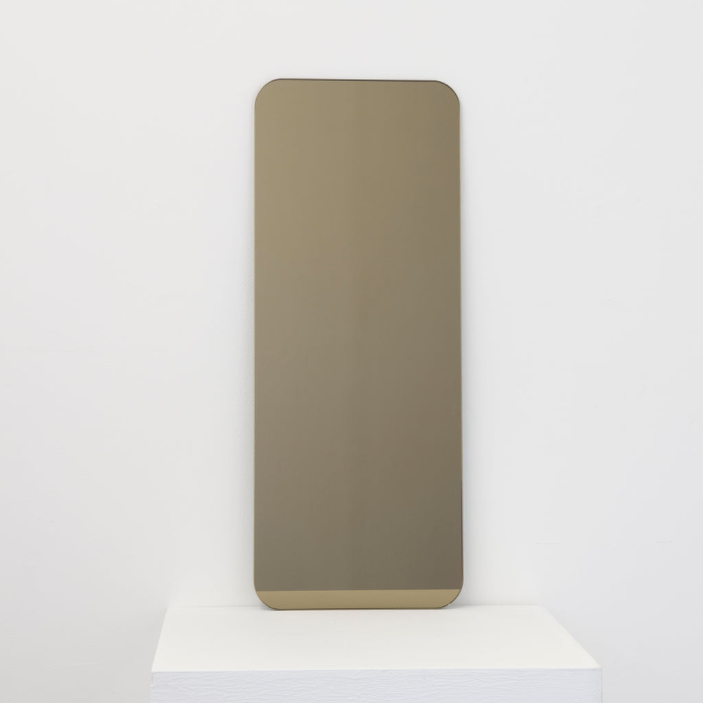 Rectangular Bronze Tinted Contemporary Frameless Mirror, Customisable ...