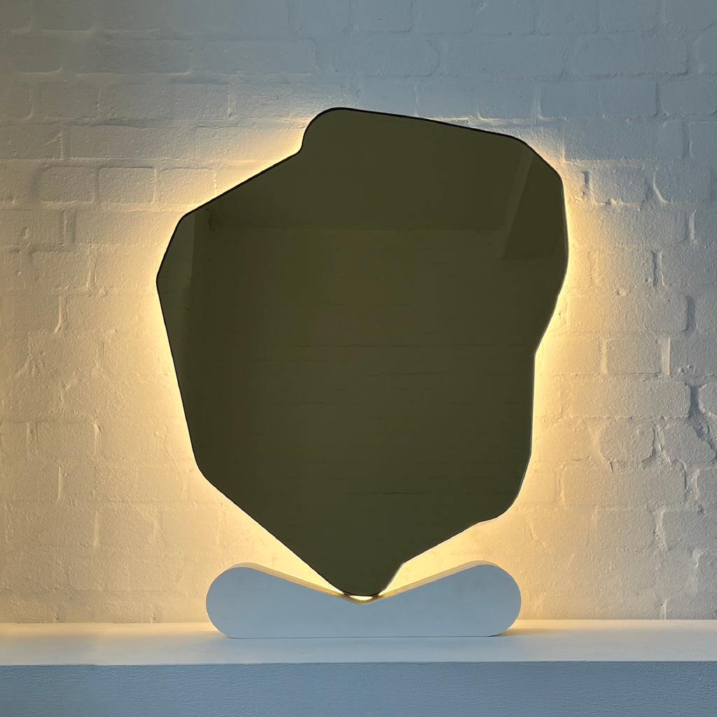 Contemporary Gold Tinted Freeform Mirror with Brass Frame – DYOM by ...