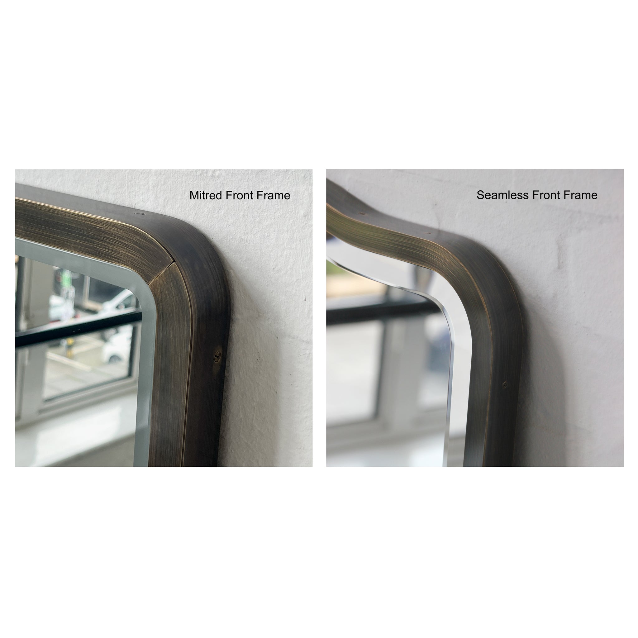 Mid Century Art Deco Ceiling Suspended Mirror with Bronze Patina Frame ...