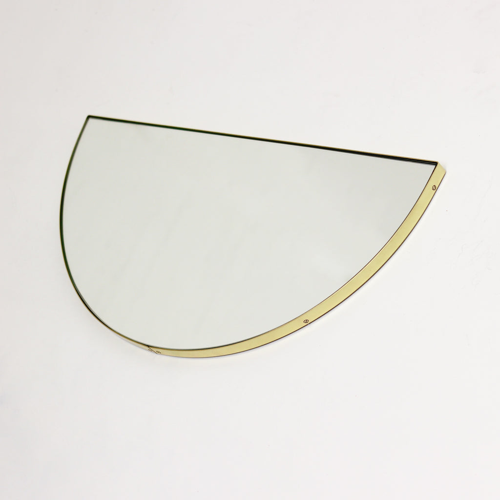 Luna Semi-circular Round Mirror with Brass Frame, Customisable – DYOM ...